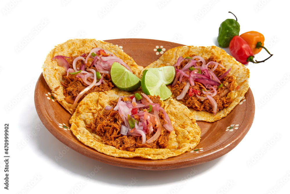 Tacos de Cochinita Pibil, tradicional comida mexicana. Cocina típica de ...