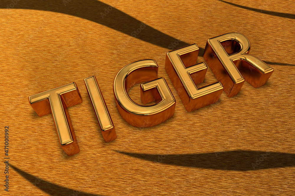 3D text with the word Tiger meaning the symbol of 2022 according to the ...