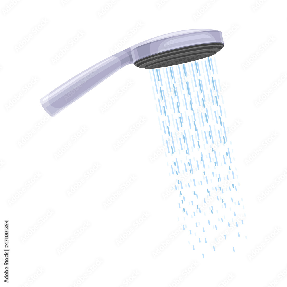 Shower metal head cartoon vector illustration on white background Stock ...
