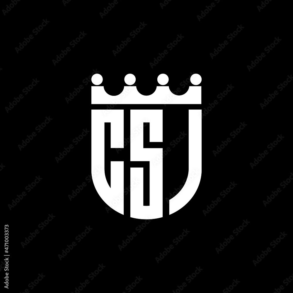 CSJ letter logo design with black background in illustrator, vector ...