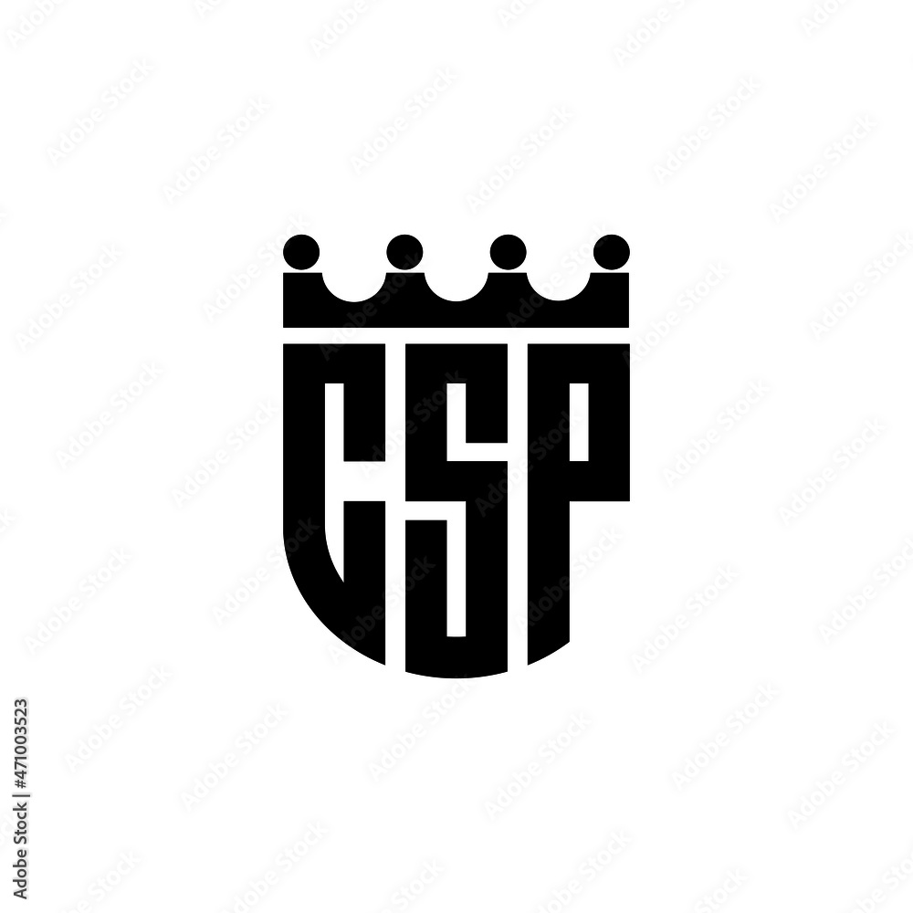 CSP letter logo design with white background in illustrator, vector ...