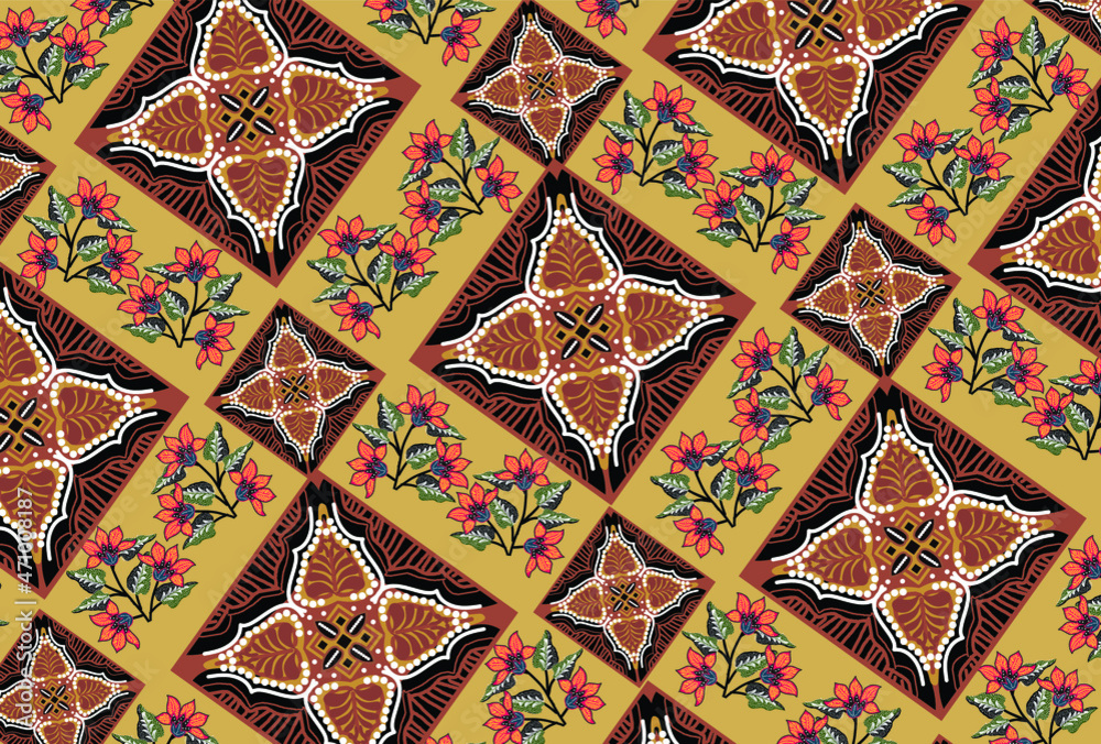 Motif Mega Mendung, batik motif typical of West Java Indonesia, curved ...