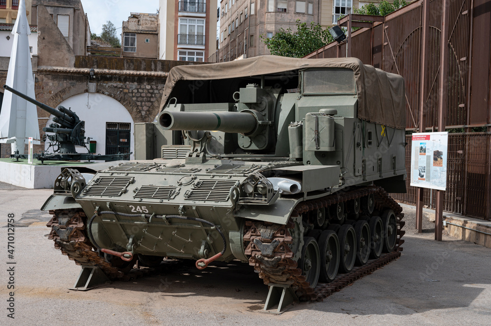 Offensive military vehicle, M-44 model self-propelling howitzer Stock ...