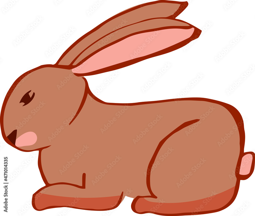 Cute cartoon rabbit, Asian zodiac sign, astrological symbol, isolated ...