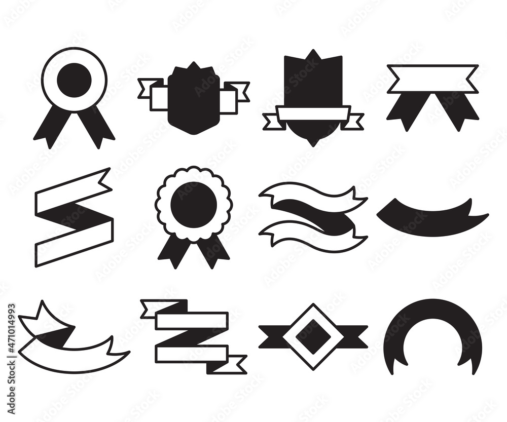 banner badge with ribbon icons vector illustration Stock Vector | Adobe ...