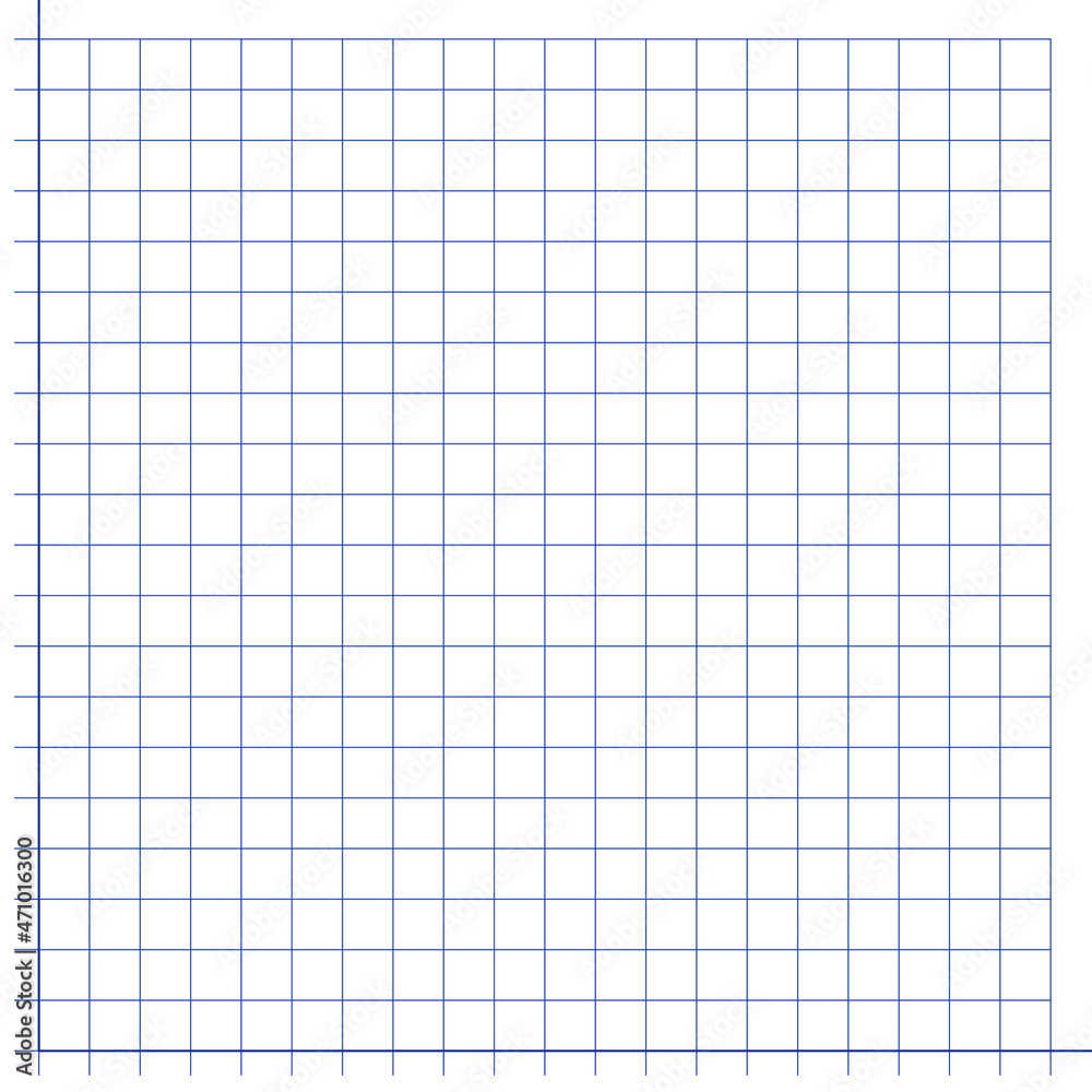 Grid paper. Mathematical graph. Cartesian coordinate system with x-axis ...