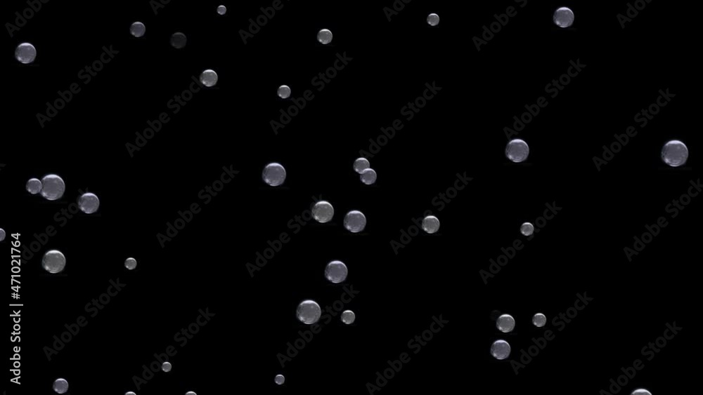 Abstract Various Air Bubbles in Water rising up slow motion 4K 3D Green ...