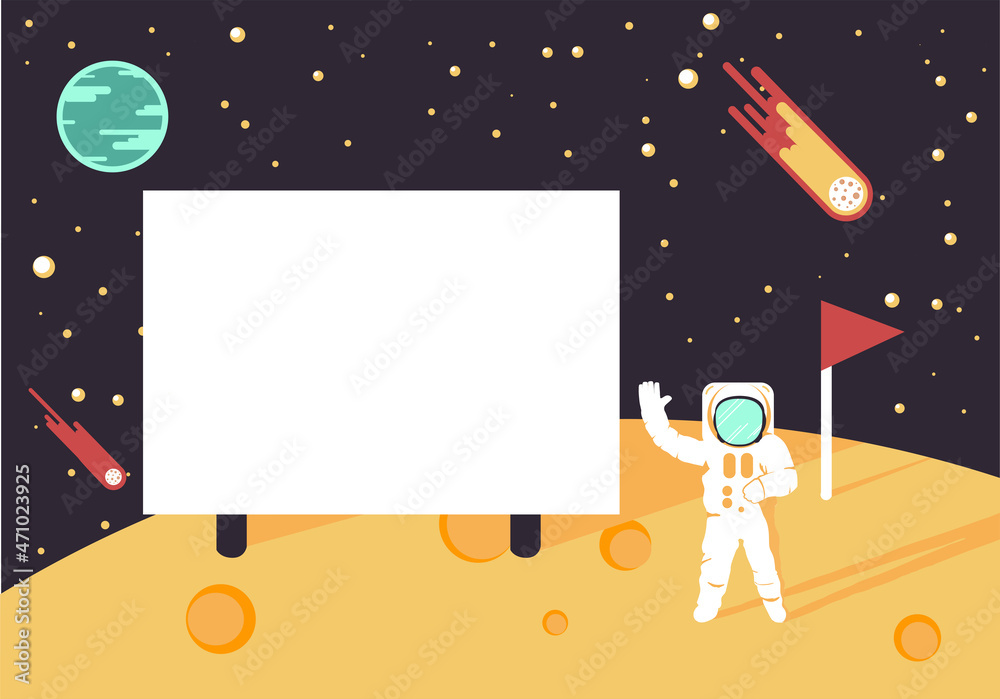 Space billboard presentation made by an astronaut illustration Stock ...
