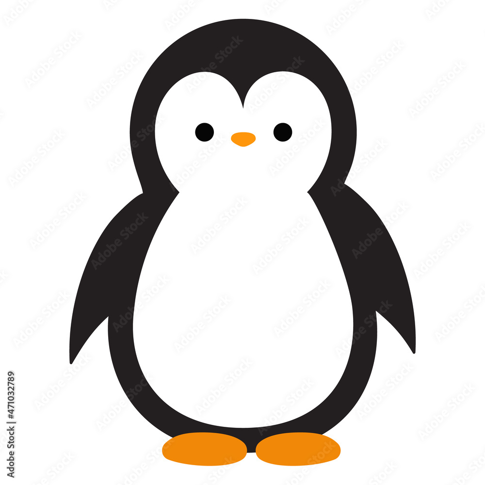 Cute penguin cartoon vector art, penguin vector illustration, black and ... Cute penguin cartoon vector art, penguin vector illustration, black and ...