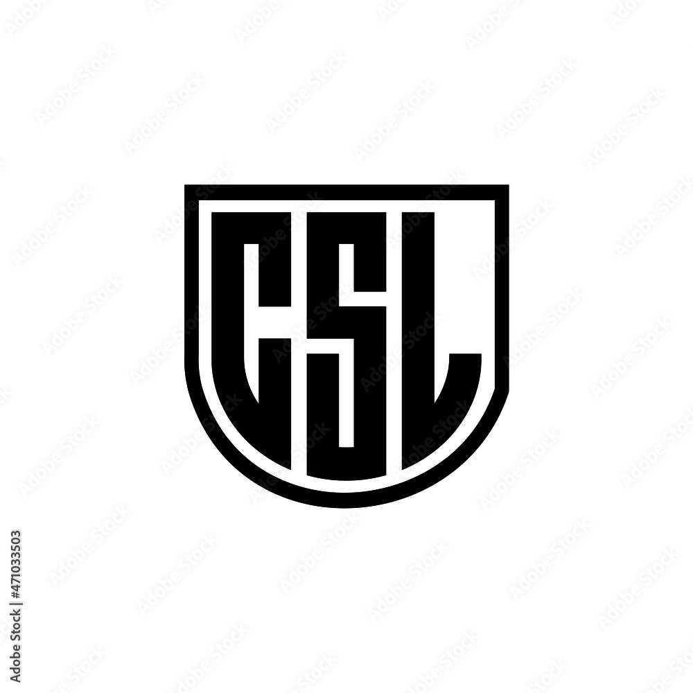 CSL letter logo design with white background in illustrator, vector ...