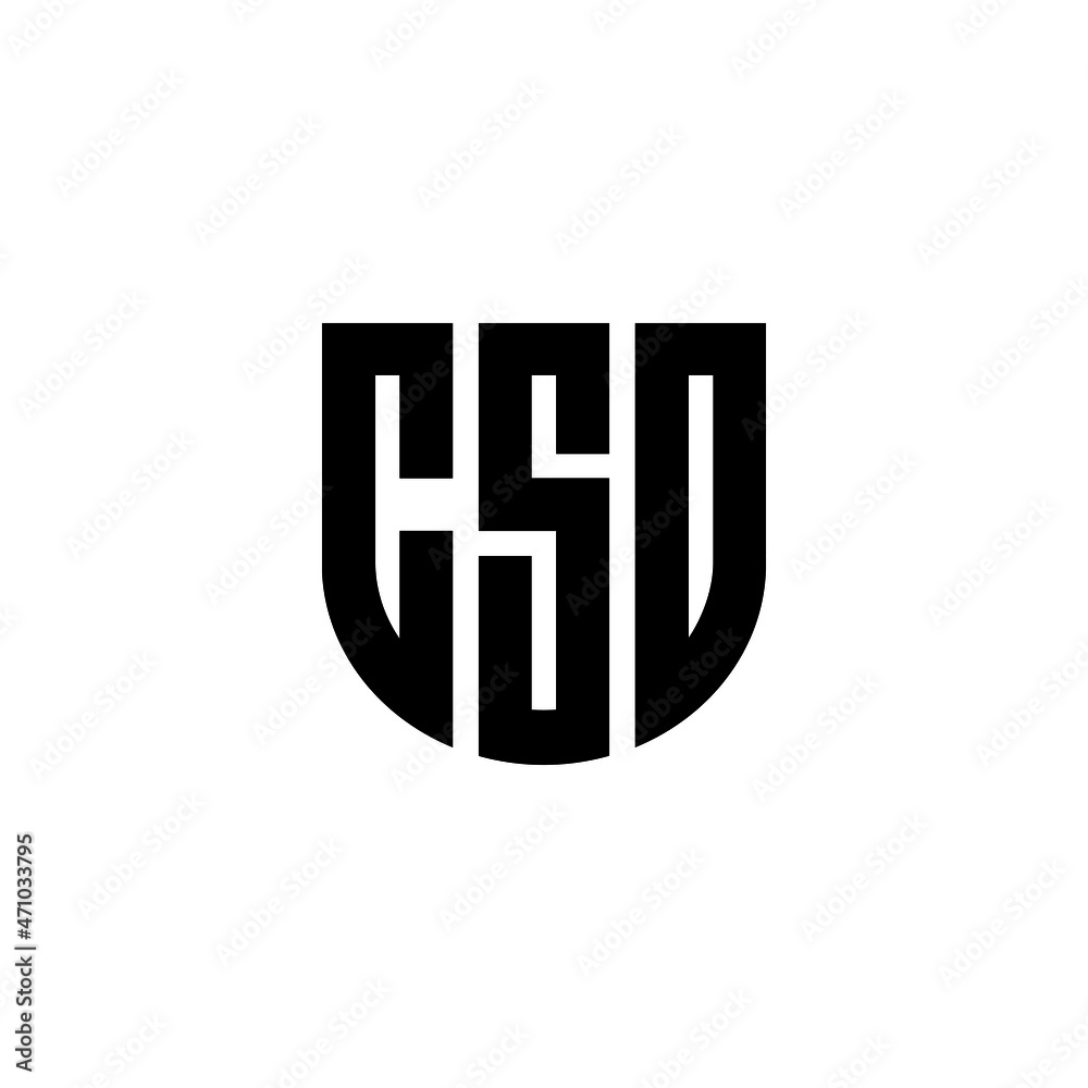 CSO letter logo design with white background in illustrator, vector ...