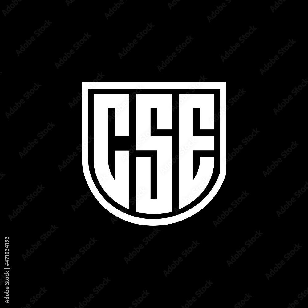 CSE letter logo design with black background in illustrator, vector ...