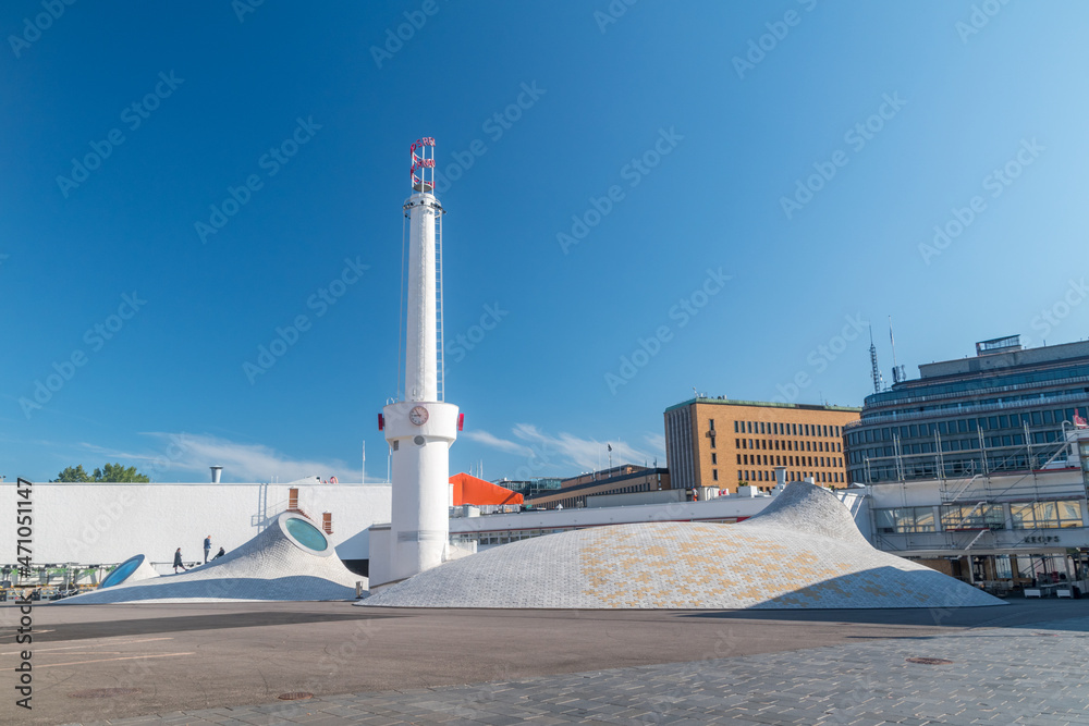 Helsinki, Finland - August 5, 2021: Modern art and architecture with ...
