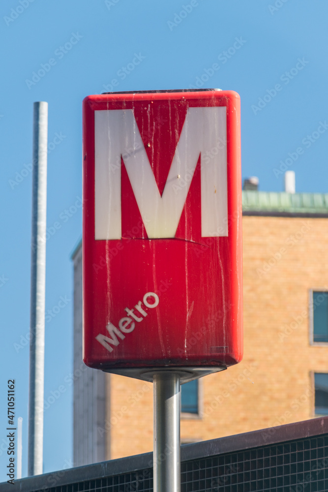 Helsinki, Finland - August 5, 2021: Metro station icon with official ...