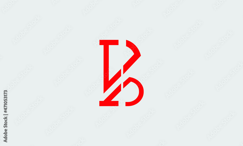 Letter B Lines Logo Vector Design. Creative Letter Icon with Red ...