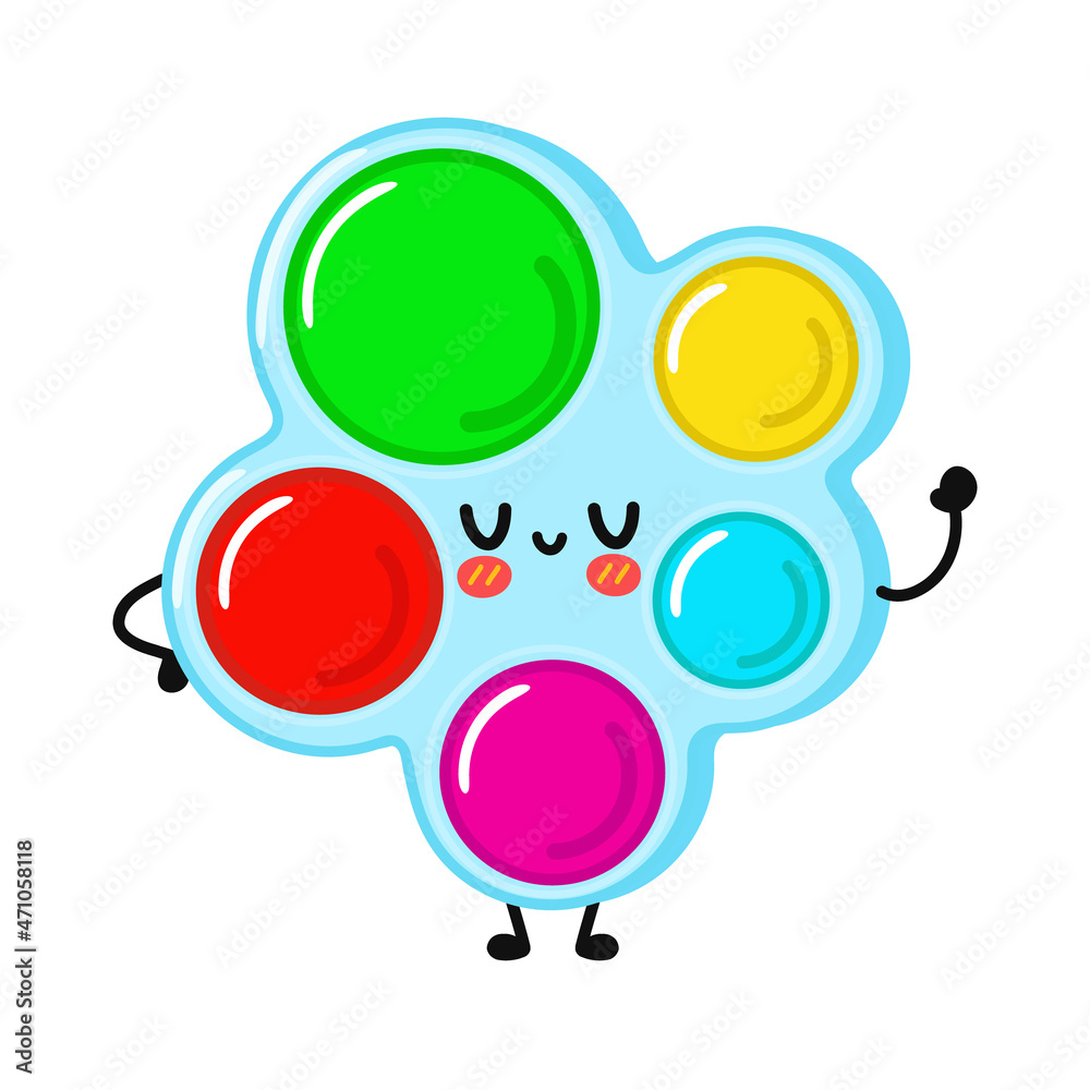 Cute funny simple dimple character. Vector hand drawn cartoon kawaii ...