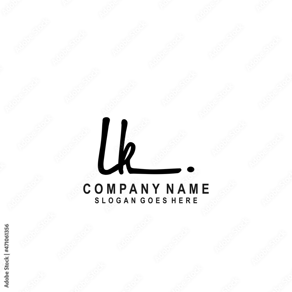 Initial letter LK Signature handwriting Logo Vector Stock Vector ...