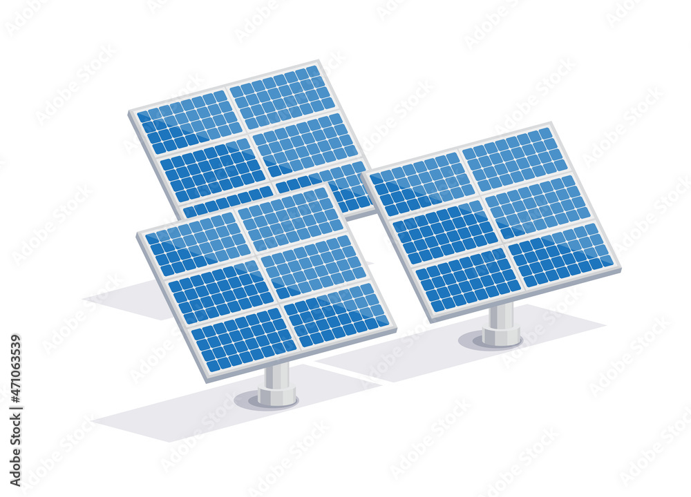 Vetor de Solar panels cells for electricity grid. Renewable electric ...