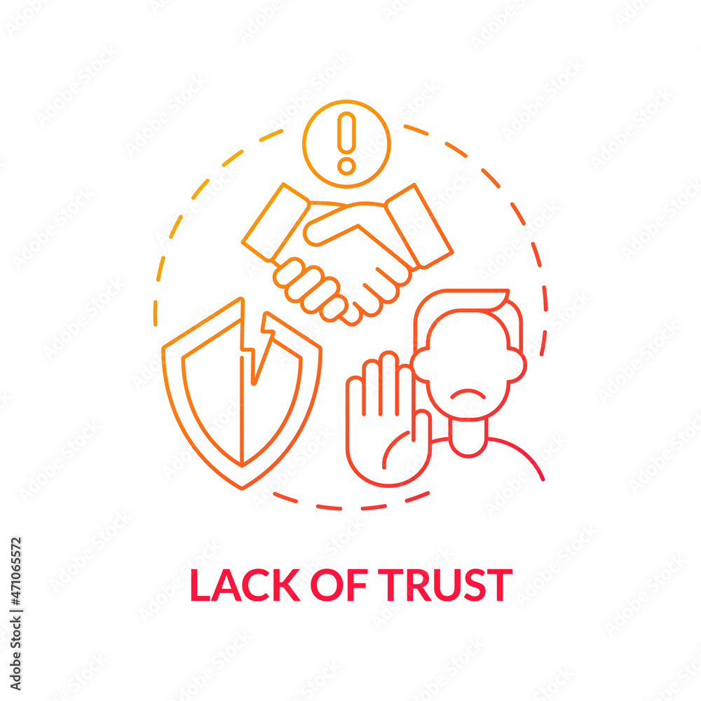 Relationships without trust concept icon. Unreliable and lying partner ...