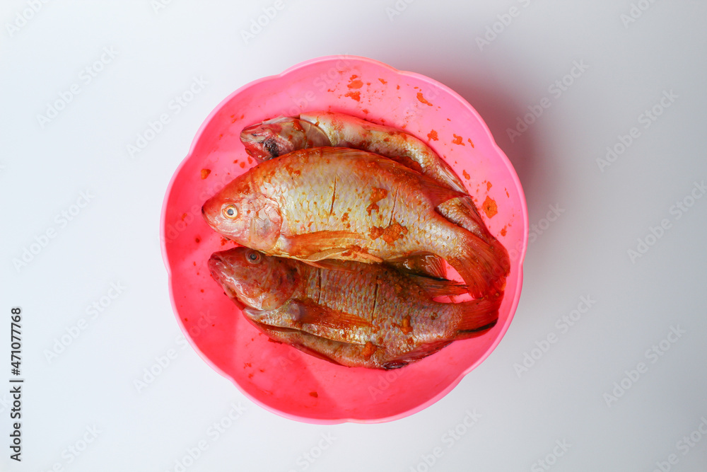 Red Nile Tilapia, or Red Tilapia, or Oreochromis niloticus. Fresh fish ...