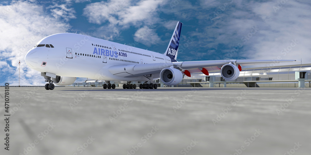 Airbus A380 passenger aircraft Stock Illustration | Adobe Stock
