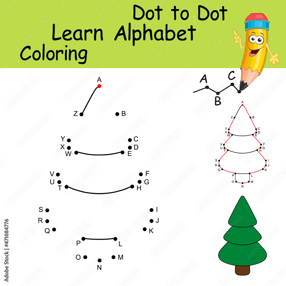 Christmas Tree. Learning the uppercase letters of the English alphabet ...