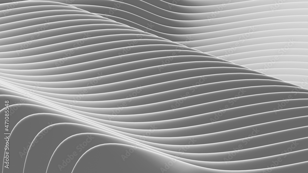 3D abstract waves background. Wallpaper of 3D white abstract lines and ...
