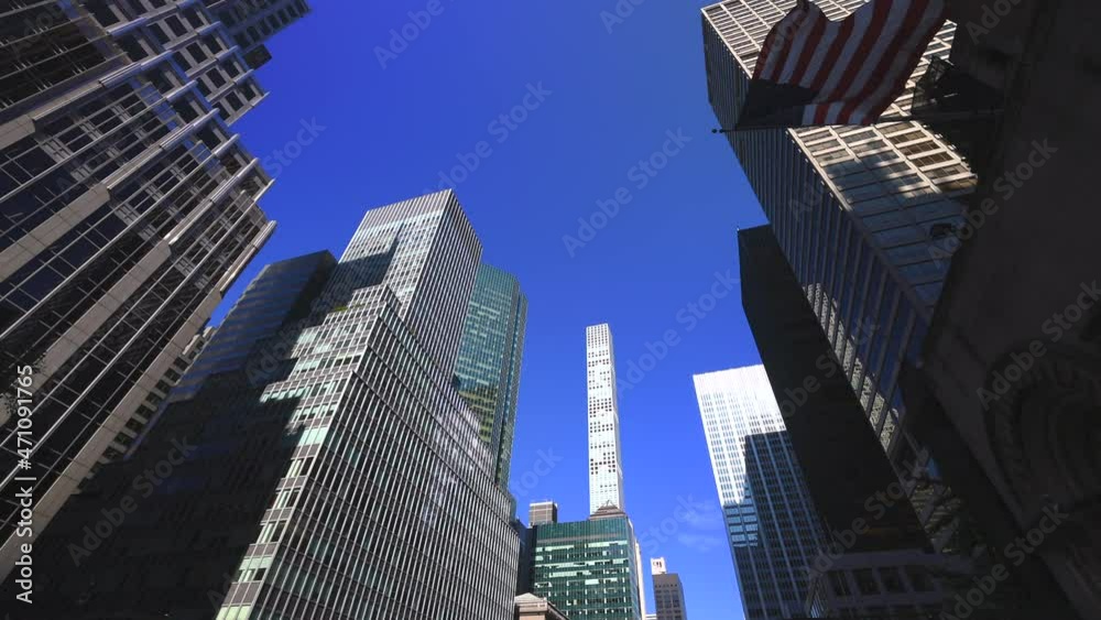 Rows of high-rise office buildings stand along Park Avenue in Midtown ...