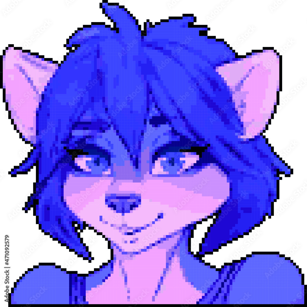 Furry fandom pixel art 8-bit Stock Vector | Adobe Stock