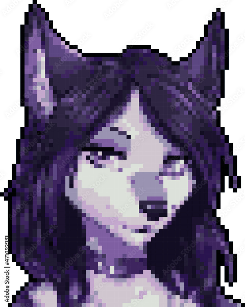 Furry fandom pixel art 8-bit Stock Vector | Adobe Stock