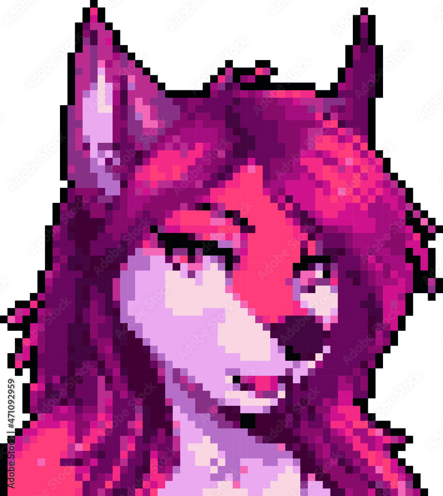 Furry fandom pixel art 8-bit Stock Vector | Adobe Stock