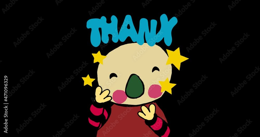 Animated emote. Cute character giving thanks to someone. Stock Video ...