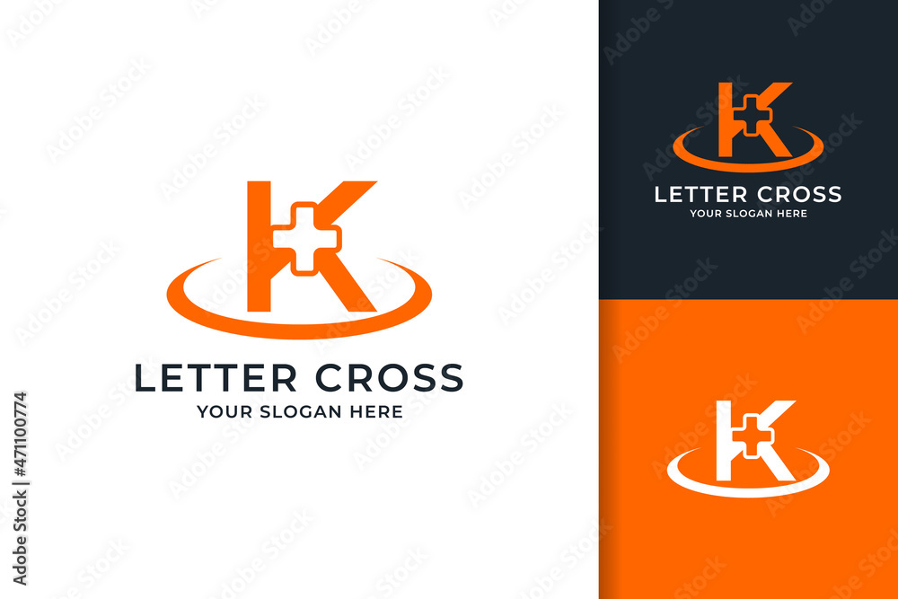 cross letter K logo for business medical hospital care wellness Stock ...