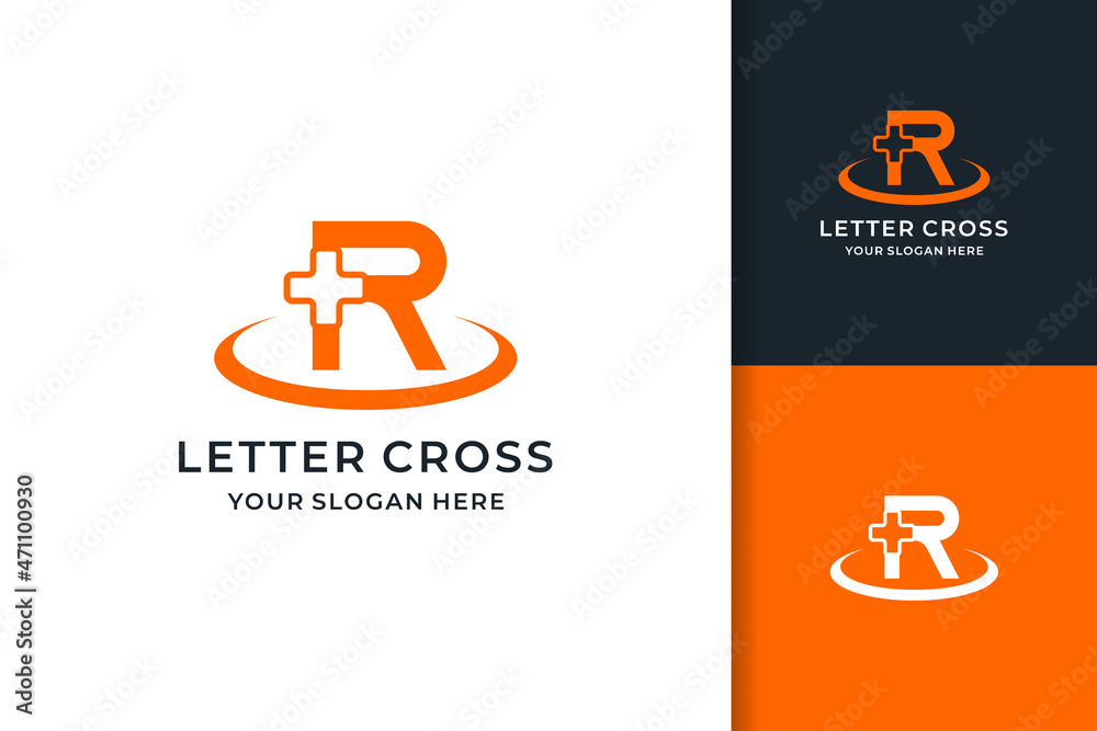 cross letter R logo for business medical hospital care wellness Stock ...
