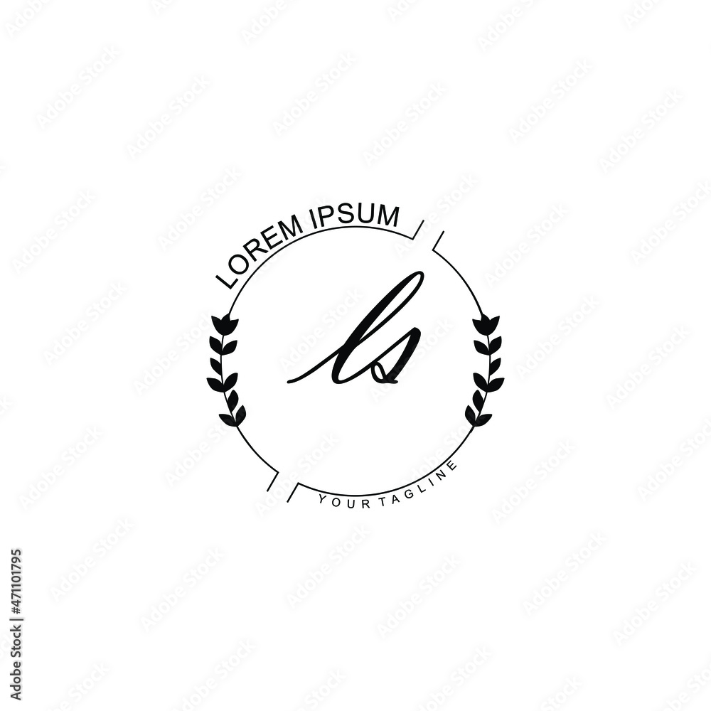 Vetor de LS Initial calligraphy handwritten logo. Handwritten alphabet ...