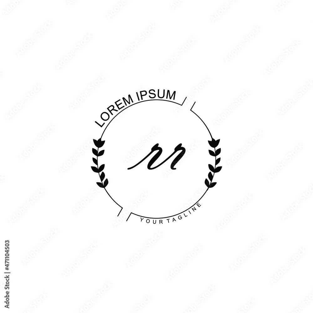 RR Initial calligraphy handwritten logo. Handwritten alphabet in the ...
