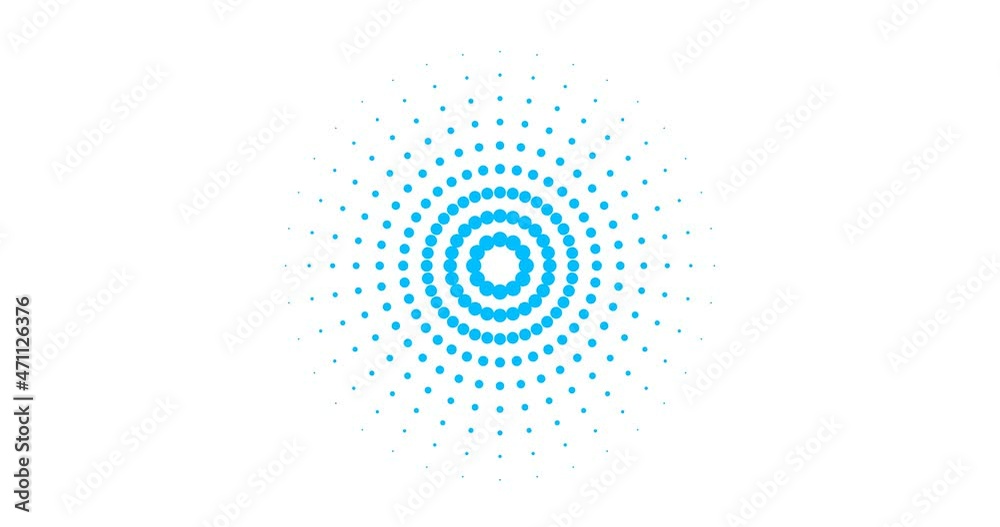 Animation of blue rings sound wave. Identification process. Abstract ...