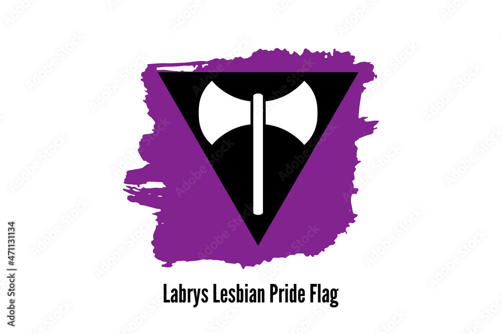 Labrys Lesbian Pride Flag Symbol Of Lgbt Community Hand Drawn Ink