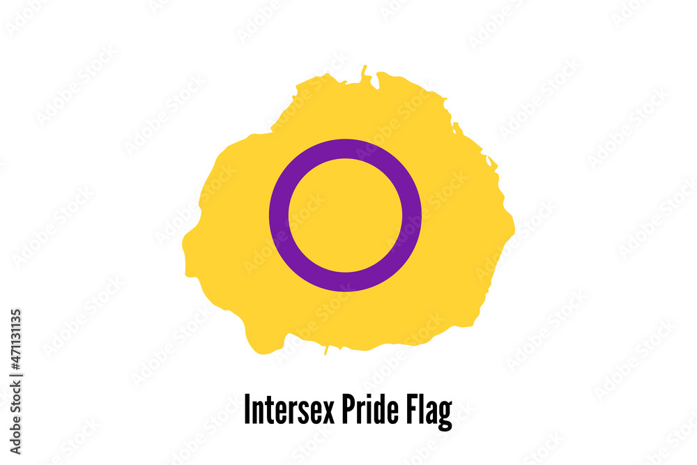 Intersex Pride flag. Symbol of LGBT community. Hand drawn ink brush ...