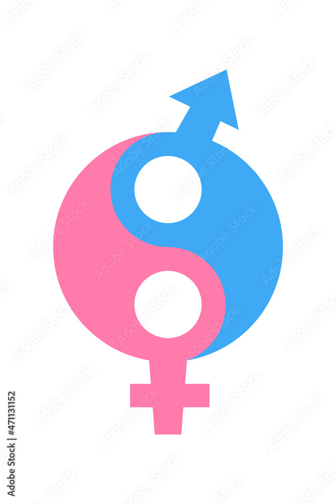 Male and female Gender Equality symbol, sign, logo, icon concept design ...