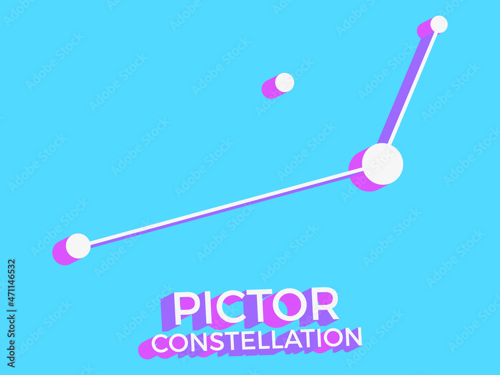 Pictor constellation 3d symbol. Constellation icon in isometric style ...