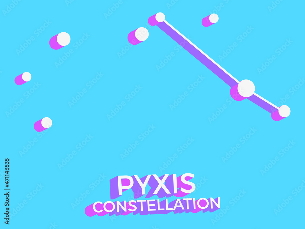 Pyxis constellation 3d symbol. Constellation icon in isometric style on ...