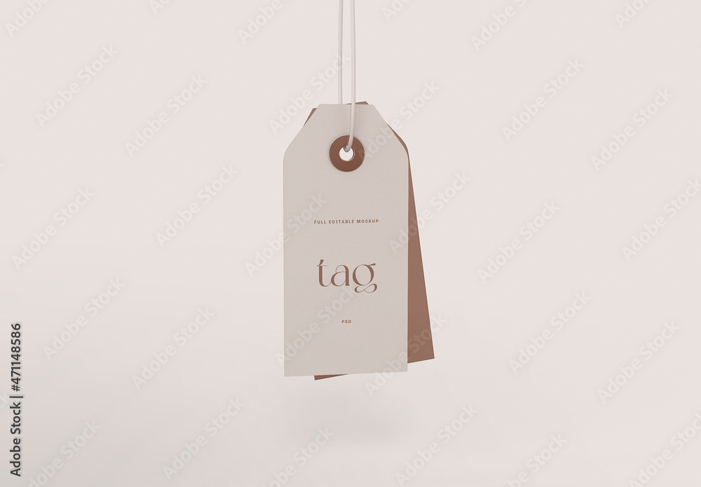 3D Hanging Label Tags Mockup Stock Template | Adobe Stock