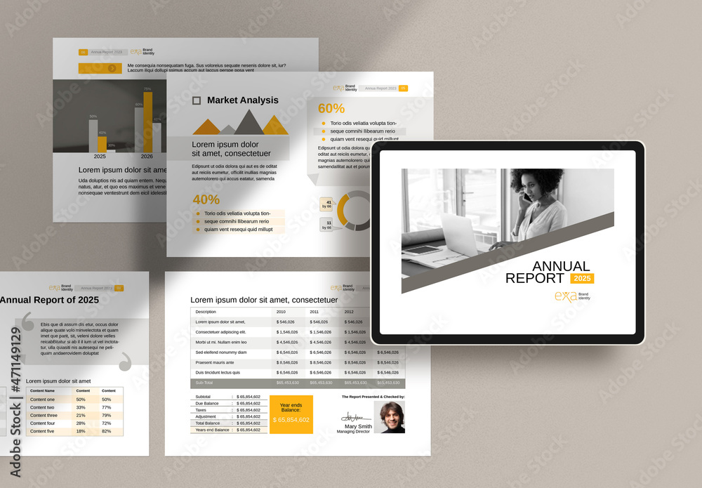 Annual Report Layout Stock Template | Adobe Stock