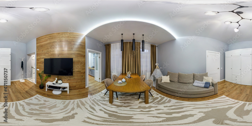 spherical hdri 360 panorama in interior of vip guest room hall in ...