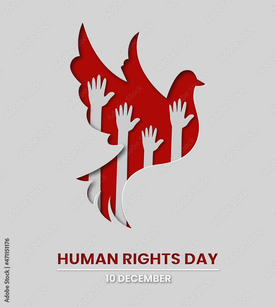International Human Rights Day vector in paper cut style. For ...