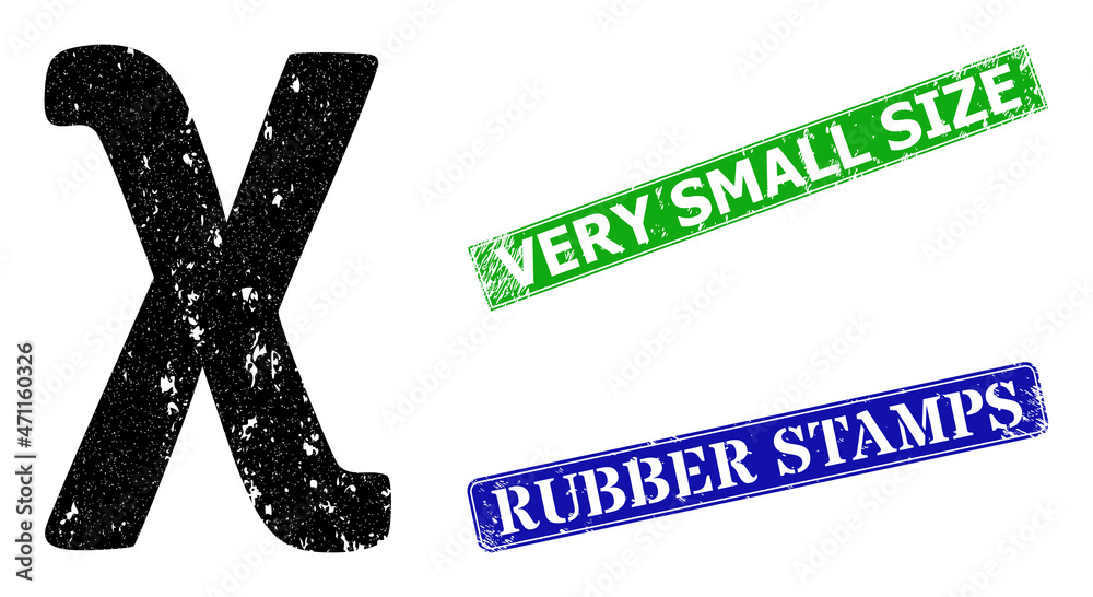 Grunge Chi Greek lowercase symbol icon and rectangular rubber Very ...