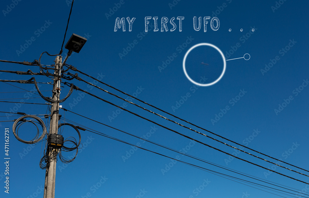 High voltage electrical cables with a vibrant blue sky and my first ...