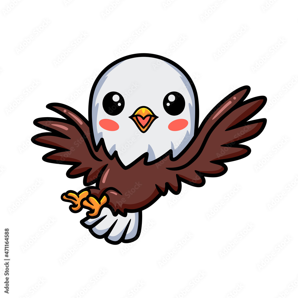 Cute little eagle cartoon flying Stock Vector | Adobe Stock