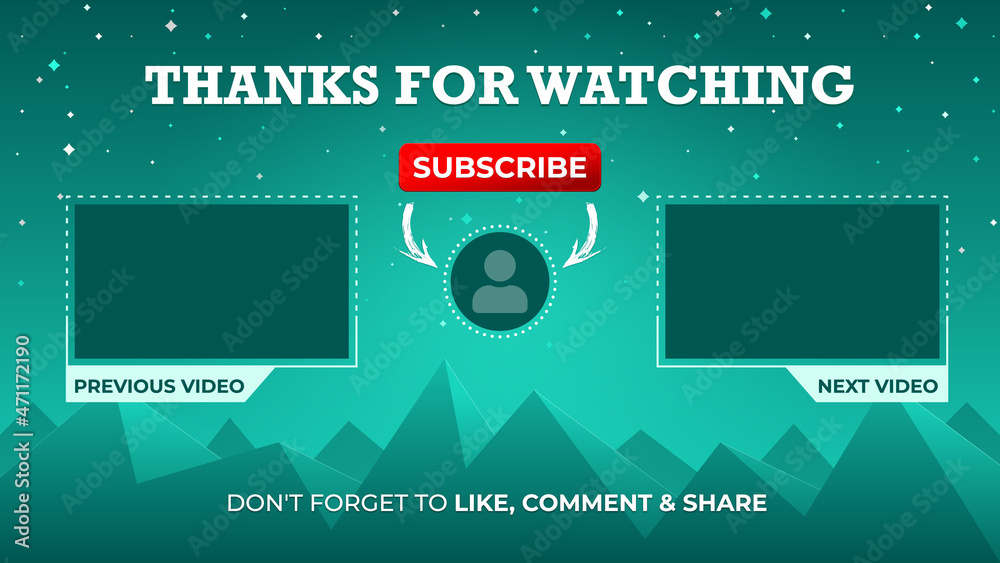 Thanks for watching YouTube End Screen with the greenish gradient ...